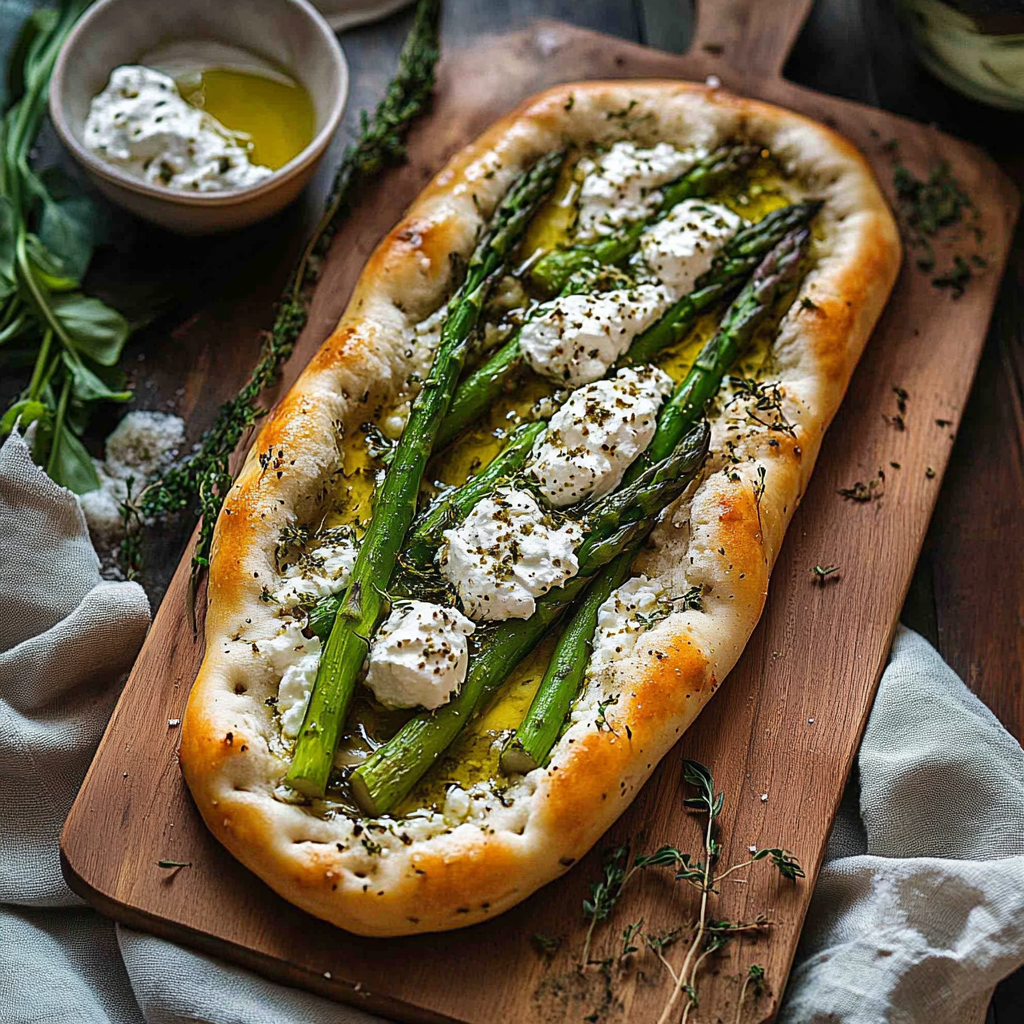 Amazing Asparagus and Ricotta Flatbread Recipe Delight