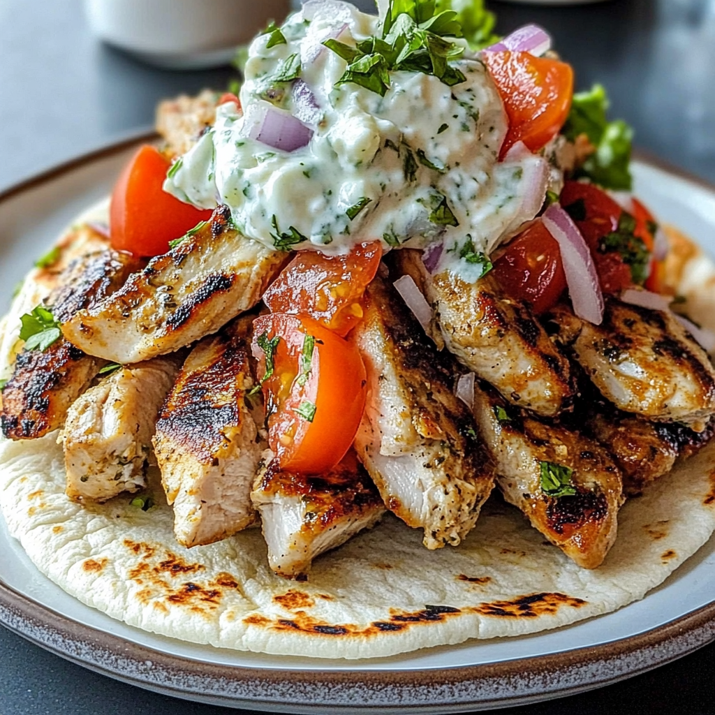 Greek Chicken Gyros with Lemon-Herb Marinade and Tzatziki - Amazing ...