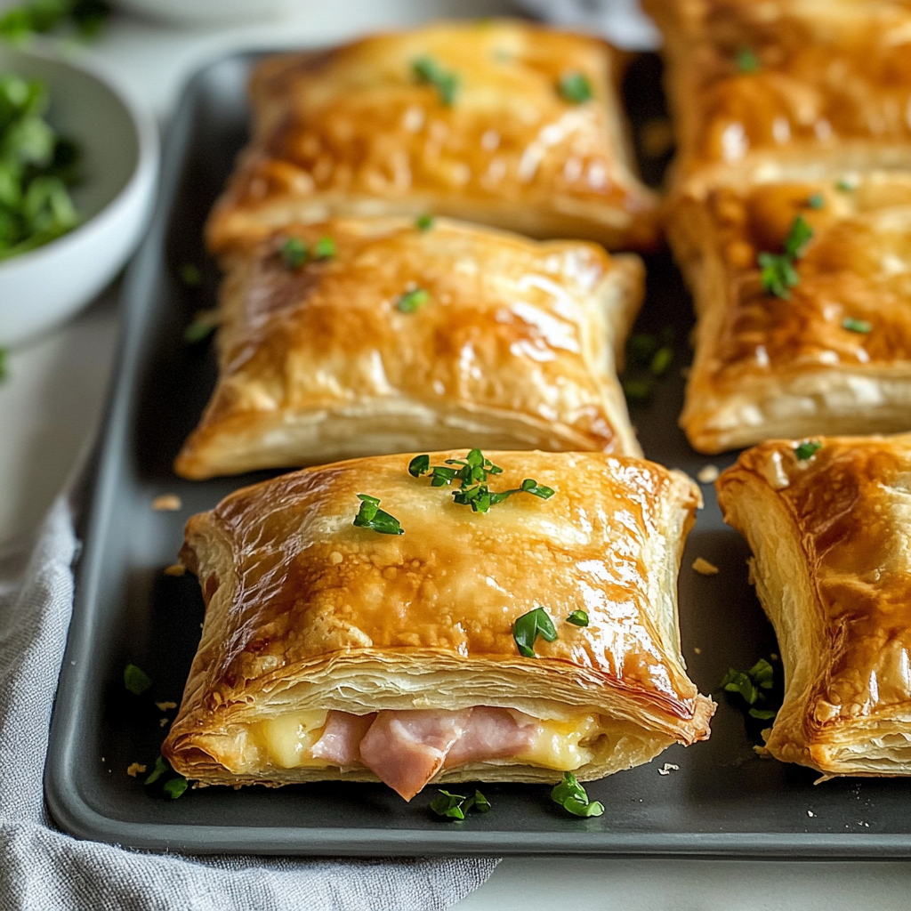 Insanely Easy Ham and Cheese Puff Pastry Pockets - Amazing Treats